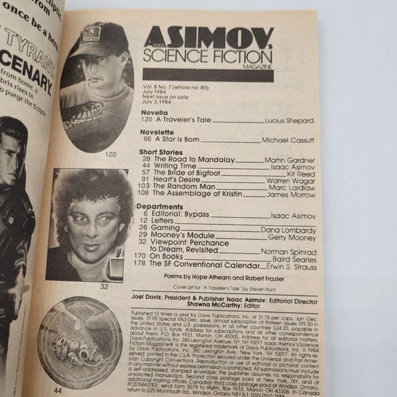 Asimovs Science Fiction Magazine | Other | Vintage Asimovs Science Fiction Magazine July 984 ...